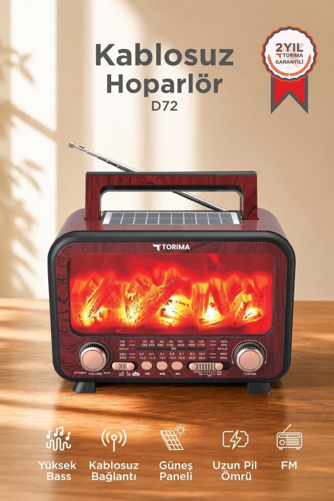 Torima D72 Kırmızı Ahşap Nostalji Kablosuz Speaker Bluetooth Hoparlör ...