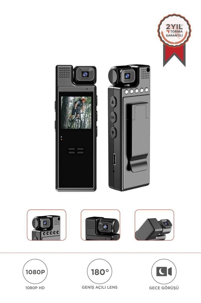 Torima CMR-19 Siyah 4k 180 Derece Vücut Kamerası Wifi Gece Görüşlü ...